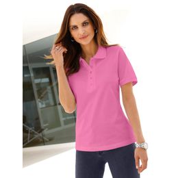 Poloshirt Casual Looks "Poloshirt", Damen, Gr. 44, pink, 100% Baumwolle, unifarben, ohne Ausschnitt, Shirts Poloshirt