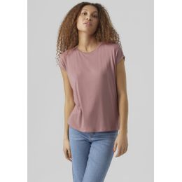 V&eacute;ro Moda Rundhalsshirt VERO MODA "VMAVA PLAIN SS TOP GAJRS NOOS", Damen, Gr. L, rosa (nostalgia rose), Jersey, Obermaterial: 95% Lyocell (TENCEL&trade;), 5% Elasthan, unifarben, regular fit normal, Rundhals, Shirts Rundhalsshirt, Materialmix, regular fit