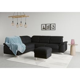 Sit & More Ecksofa SIT & MORE "Sinatra L-Form", schwarz, B:251cm H:85cm T:231cm, 98% Polyester, 2% Polyamid, Sofas, Ecksofa, optional mit Kopfteilverstellung und Armteilfunktion