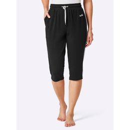 Caprihose feel good, Damen, Gr. 36/38, Normalgr&ouml;&szlig;en, schwarz, grau-meliert 88%Baumwolle, 12%Polyester% 2 Teile mit untersch. Material, 100% Baumwolle, unifarben, Hosen Caprihose