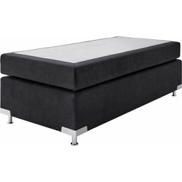 Boxspringbett "Holland", schwarz, B:92cm L:201cm, Microvelours (100% Polyester), Westfalia Schlafkomfort, Komplettbetten, Boxspringbett, ohne Kopfteil, frei im Raum stellbar