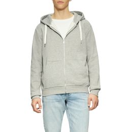 Kapuzensweatshirt QS, Herren, Gr. S, grau, Sweatware, Obermaterial: 75% Baumwolle, 20% Polyester, 5% Viskose, unifarben, regular fit normal, ohne Ausschnitt, Rippb&uuml;ndchen, Sweatshirts Kapuzensweatshirt, mit Kapuze