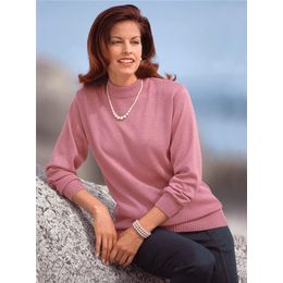 Stehkragenpullover CLASSIC "Pullover", Damen, Gr. 46, rot (rosenholz), 70% Polyacryl, 30% Schurwolle, unifarben, figurumspielend, Pullover Stehkragenpullover
