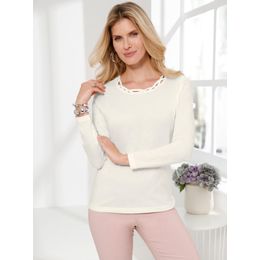 Langarmshirt Classic Basics "Langarm-Shirt", Damen, Gr. 50, ecru, 100% Baumwolle, unifarben, Rundhals, Shirts Langarmshirt