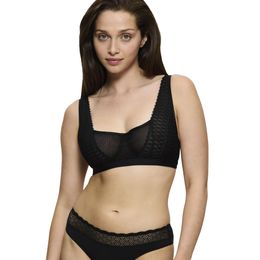 B&uuml;gel-BH Triumph "Aura Spotlight T", Damen, Gr. 75, Cup D, schwarz, Spitze, Obermaterial: 85% Polyamid, 15% Elasthan, unifarben, BHs B&uuml;gel-BH, moderne Grafikspitze, eckiger Ausschnitt
