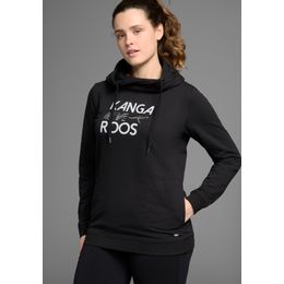 Sweatshirt Kangaroos, Damen, Gr. 52/54, schwarz, Obermaterial: 65% Baumwolle, 35% Polyester, figurumspielend lang, Sweatshirts Sweatshirt, lange &Auml;rmel, figurumspielende Passform, gro&szlig;e Gr&ouml;&szlig;en