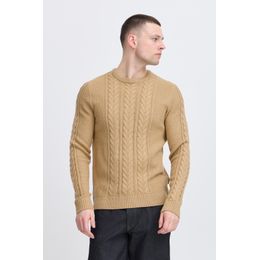 Strickpullover Blend "BHBASIM Crew", Herren, Gr. XL, gelb (cornstalk), Strick, Obermaterial: 50% Baumwolle, 47% Polyacryl, 3% Nylon, unifarben, regular fit normal, Rundhals, Rippb&uuml;ndchen, Pullover Strickpullover