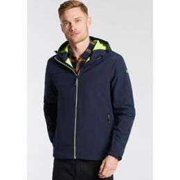 Softshelljacke Killtec "MN SFTSHLL JCKT", Herren, Gr. L, blau (dunkelnavy), Obermaterial: 100% Polyester, mit Riegel, Jacken Softshelljacke