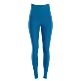 Leggings WINSHAPE "Functional Comfort HWL112C", Damen, Gr. L, Normalgr&ouml;&szlig;en, gr&uuml;n (teal gr&uuml;n), 85% Polyester, 15% Elasthan, Hosen Leggings, Bauch-Weg-Effekt durch High Waist-Bund
