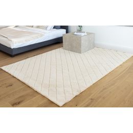 Teppich Padiro "Imala 125", beige (creme), B:160cm H:30mm L:230cm, Polyester, Teppiche, Teppich, Besonders weiche Haptik, flauschig, gepr&auml;gtes Muster