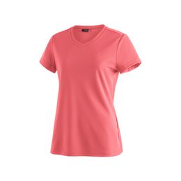 T-Shirt Maier Sports "Trudy", Damen, Gr. 44, rosa (altrosa), 100% Polyester, Rundhals, Shirts T-Shirt, Damen Kurzarmshirt, leichtes Sommer Funktionsshirt, V-Ausschnitt