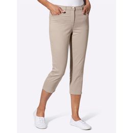 3/4-Jeans Classic Basics, Damen, Gr. 48, Normalgr&ouml;&szlig;en, beige (sesam), 97% Baumwolle, 3% Elasthan, unifarben, 3/4-L&auml;nge, Jeans 3/4-Jeans