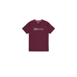 T-Shirt Alpha Industries "Alpha Label T-Shirt", Herren, Gr. M, schwarz cherry, Obermaterial: 100% Baumwolle, Shirts T-Shirt