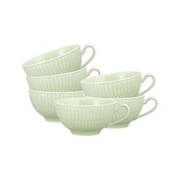 Tasse Seltmann Weiden "Teetassen Amina 0,14 l 6er Set", gr&uuml;n (seladon), 6 tlg., Porzellan, Trinkgef&auml;&szlig;e, Tasse