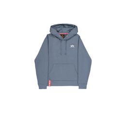 Hoodie Alpha Industries "Basic Hoodie SL", Herren, Gr. XL, blau (denim blau), Obermaterial: 80% Baumwolle, 20% Polyester, regular fit, Sweatshirts Hoodie