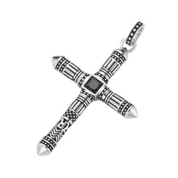 Kreuzanh&auml;nger "Anh&auml;nger Kreuz mit schwarzen Zirkonia, Silber 925", silber, Giorgio Martello MILANO, Schmuckanh&auml;nger, Damen, Silber 925 (Sterlingsilber), Kreuzanh&auml;nger