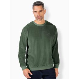 Sweatshirt Catamaran, Herren, Gr. 64/66, gr&uuml;n (schilf), 80% Baumwolle, 20% Polyester, unifarben, Rundhals, Sweatshirts Sweatshirt