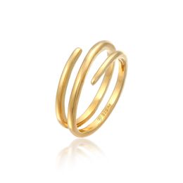 Silberring Elli "Ring Wickelring Statement Filigran 925 Silber" Gr. 50, gold, Fingerringe, Damen, 50, Silber 925 (Sterlingsilber), Silberring