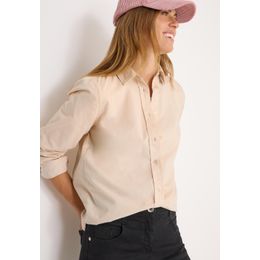 Langarmbluse Cecil, Damen, Gr. XL (44), oat milk beige, Cord, Obermaterial: 100% Baumwolle, unifarben, regular fit h&uuml;ftbedeckend, Rundhals, Manschette, Blusen Langarmbluse, mit Hemdkragen