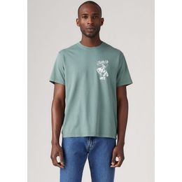 Levi's T-Shirt LEVI'S "SS RELAXED FIT TEE", Herren, Gr. S, gr&uuml;n (bi saddle up gd north atlantic), Jersey, Obermaterial: 100% Baumwolle, bedruckt, relaxed fit Po-bedeckend, Rundhals, Shirts T-Shirt, mit Logo Druck