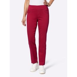 Schlupfhose Casual Looks, Damen, Gr. 46, Normalgr&ouml;&szlig;en, rot, 65% Baumwolle, 33% Polyester, 2% Elasthan, unifarben, lang, Hosen Schlupfhose