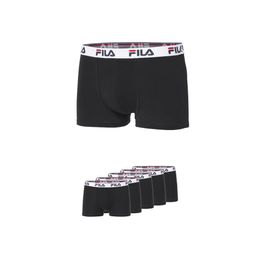 Boxer Fila "MAN BOXER SHORTS", Herren, Gr. S, schwarz, Obermaterial: 95% Baumwolle, 5% Elasthan, unifarben mit Farbeinsatz, k&ouml;rpernah, Unterhosen Boxer, mit Logobund
