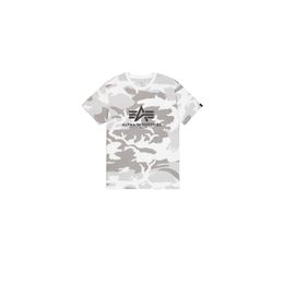 T-Shirt Alpha Industries "Basic T-Shirt BL Camo", Herren, Gr. L, wei&szlig; (wei&szlig; camo), Obermaterial: 100% Baumwolle, Shirts T-Shirt