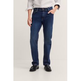 5-Pocket-Jeans Bugatti "Regular Fit", Herren, Gr. 32, L&auml;nge 34, blau (363, blau), 99% Baumwolle, 1% Elasthan, Jeans 5-Pocket-Jeans, aus Authentic Denim mit Stretch-Komfort