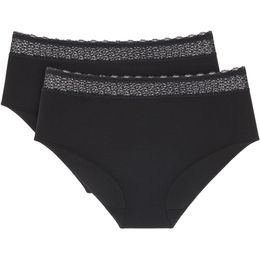 Midislip Triumph "Feel of Modal", Damen, Gr. XS, schwarz, Single Jersey, Obermaterial: 87% Modal, 13% Elasthan, Unterhosen Midislip, sehr weich, elastischer Bund mit Spitze, leicht