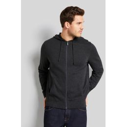 Rundhalspullover Bugatti, Herren, Gr. 3XL, grau (dunkelgrau), 95% Baumwolle, 5% Kaschmir, unifarben, regular fit, Rundhals, Rippb&uuml;ndchen, Pullover Rundhalspullover, mit Kaschmiranteil