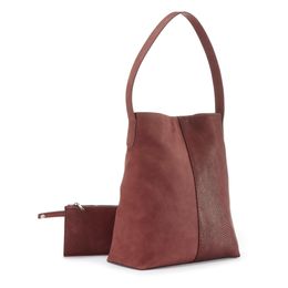 Shopper Vivance "Schultertasche", Damen, Gr. B/H/T: 30cm x 35cm x 14cm, bordeaux, Lederimitat, gepr&auml;gtes Muster, unifarben, Taschen Shopper, mit kleiner Innentasche, Handtasche, Einkaufstasche, Damentasche VEGAN