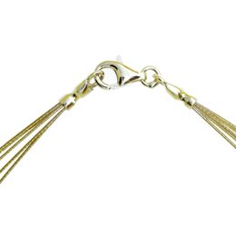 Halsreif OSTSEE-SCHMUCK "- Nyloncollier 5-reihig -goldfarben- - Edelstahl - Verschlu&szlig; aus Gold 333/000" Gr. 50, gold (gold 333, goldfarben, gelb), Halsketten, Damen, 50, Edelstahl, Halsreif