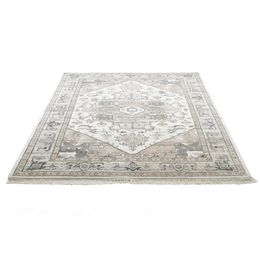 Wollteppich Theko "Versian 877", beige (natur), B:140cm H:10mm L:200cm, Schurwolle, Teppiche, Wollteppich, handgekn&uuml;pft, reine Wolle, orientalisches Design