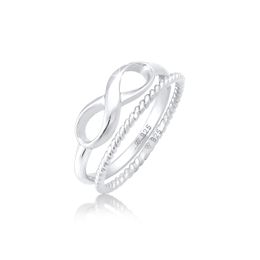 Ring-Set Elli "Ring Infinity Bandring Gedreht Stapelring Set 925 Silber" Gr. 56, silber, Fingerringe, Damen, 56, ohne Stein, Silber 925 (Sterlingsilber), 5mm, Ring-Set
