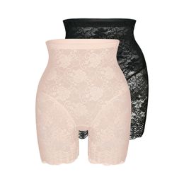 Sassa Mode Miederhose SASSA "Functional Lace", Damen, Gr. 90, schwarz (beige, schwarz), Spitze, Obermaterial: 89% Polyamid, 11% Elasthan, unifarben, normal, Unterhosen Miederhose, mit Spitzeneinsatz