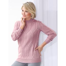 Strickpullover Classic Basics "Stehkragen-Pullover", Damen, Gr. 38, lila (mauve), 100% Polyacryl, unifarben, Pullover Strickpullover