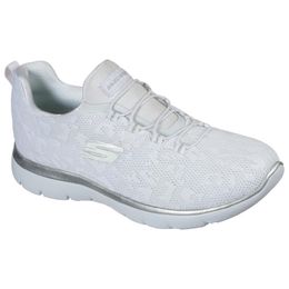 Slip-On Sneaker Skechers "Summits", Damen, Gr. 40, wei&szlig;, Textil, Schuhe Slip-On Sneaker, Slipper, Freizeitschuh, Komfortschuh mit Memory Foam, Topseller