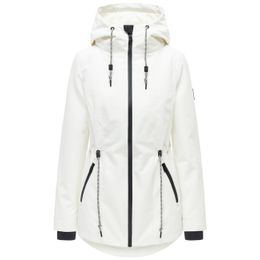 Outdoorjacke Navahoo "Outdoorjacke Blumentanz 14", Damen, Gr. M, wei&szlig; (sanftes wei&szlig;), Obermaterial: 100% Polyester PES. Obermaterial: Futter: 100% Polyester PES., tailliert, hoch geschlossener Ausschnitt, &Auml;rmel ohne &Auml;rmelschlitz Rippb&uuml;ndchen, Jacken Outdoorjacke, &Uuml;bergangsjacke mit wasserdichtem Verschluss