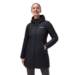 Steppjacke Berghaus "NULA MICRO JACKET LONG", Damen, Gr. XL, schwarz, schwarz, Obermaterial: 100% Polyester. Futter: 100% Polyamid. Wattierung: 100% Polyester, Jacken Steppjacke
