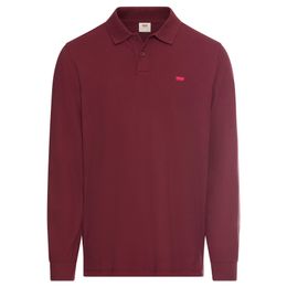 Levi's Langarm-Poloshirt LEVI'S, Herren, Gr. L, tawny port, Jersey, Obermaterial: 96% Baumwolle, 4% Elasthan, regular fit normal, ohne Ausschnitt, B&uuml;ndchen, Shirts Langarm-Poloshirt, mit Logo Stickerei