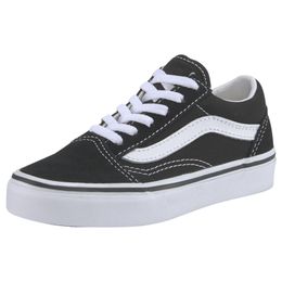 Sneaker Vans "UY Old Skool", M&auml;dchen, Gr. 31, schwarz-wei&szlig; (schwarz, wei&szlig;), Leder, aufgeraut, unifarben mit Farbeinsatz, Schuhe Sneaker, f&uuml;r Kinder