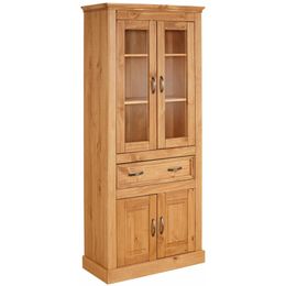 Vitrine OTTO HOME "Selma", beige (natur gebeizt, gewachst), Schr&auml;nke, Vitrine, H&ouml;he 180 cm (2-trg.)