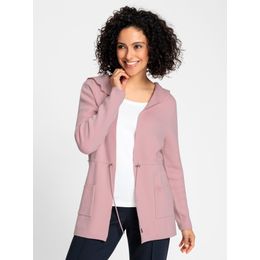 Cardigan Inspirationen, Damen, Gr. 50, lila (hortensie), 50% Viskose, 25% Polyester, 25% Polyamid, unifarben, Strickjacken Cardigan