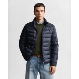 Steppjacke Gant "LIGHT DOWN JACKET", Herren, Gr. XL, blau (evening blau), Web, Obermaterial: 100% Polyester, regular fit normal, Jacken Steppjacke, 2-Wege-Rei&szlig;verschluss, &Uuml;bergangsjacke, regular fit