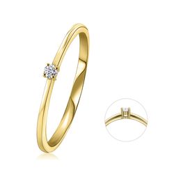Diamantring ONE ELEMENT "0,03 ct Diamant Brillant Ring aus 585 Gelbgold" Gr. 56, gold, Fingerringe, Damen, 56,mit Brillant, Gelbgold 585, Diamantring
