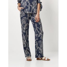 Stoffhose Toni "Luisa", Damen, Gr. 20, K-Gr, blau (deep ocean), Web, Obermaterial: 100% Lyocell, bedruckt, regular fit kn&ouml;chellang, Hosen Stoffhose, Sommerhose mit All-Over Print