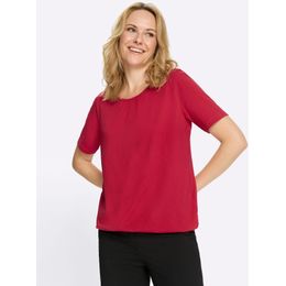 Kurzarmshirt Classic Basics "Kurzarm-Shirt", Damen, Gr. 50, rot, 100% Baumwolle, unifarben, Rundhals, Shirts Kurzarmshirt
