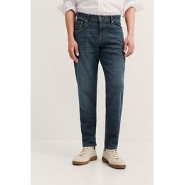 5-Pocket-Jeans Bugatti "Tapered Fit", Herren, Gr. 32, L&auml;nge 32, blau (383, marine), 91% Baumwolle, 7% Polyester, 2% Elasthan, Jeans 5-Pocket-Jeans, aus Stretch Handcrafted Denim