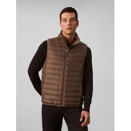 Steppweste Calvin Klein "SLVLSS LT WT NYLON PUFFER VEST", Herren, Gr. S, braun (morel), Web, Obermaterial: 100% Polyamid, regular fit normal, Rundhals, Westen Steppweste, Mit Rundhalsausschnitt