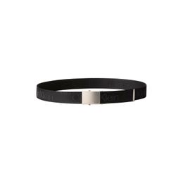 Stoffg&uuml;rtel Calvin Klein "LOGO WEBBING PLAQUE 38MM FIXED", Herren, Gr. 120, schwarz, pewter, Kunstfaser, unifarben, G&uuml;rtel Stoffg&uuml;rtel, Gr&ouml;&szlig;enverstellbar mit Metallschlie&szlig;e, Topseller